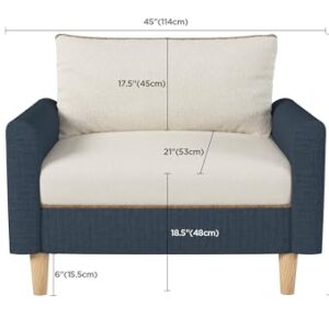 Sunrise Coast Accent Chair 45" Living Room Armchair 1.5 Seater Sofa Upholstered Couches for Living Room