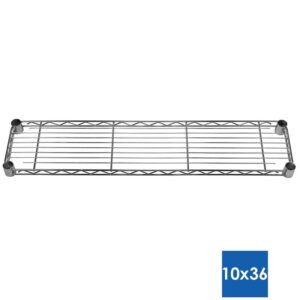 Shelving Inc. 10" d x 36" w x 72" h Chrome Wire Shelving with 4 Tier Shelves, Weight Capacity 800lbs Per Shelf