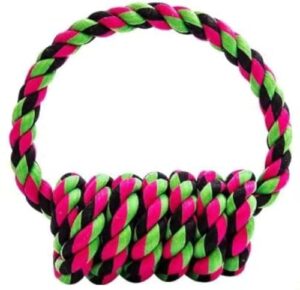 chewy champ circle - large dog rope toy for aggressive chewers - durable & fun