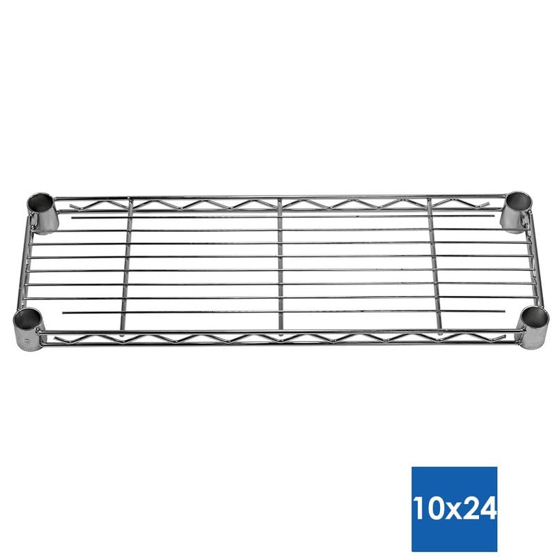 Shelving Inc. 10" d x 24" w x 84" h Chrome Wire Shelving with 5 Tier Shelves, Weight Capacity 800lbs Per Shelf