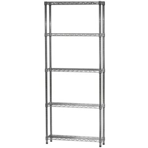 shelving inc. 10" d x 24" w x 84" h chrome wire shelving with 5 tier shelves, weight capacity 800lbs per shelf