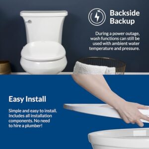 Bio Bidet 7ZBB500E BB500 Low Profile Electric Bidet Toilet Warm Water, Heated Seat and Set of 6 Drying Towelettes, Elongated, White