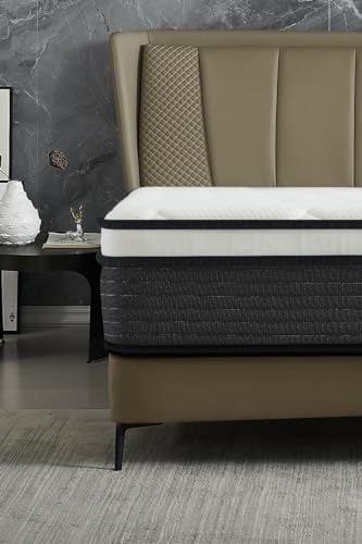 Container Furniture Direct Hybrid 10 Inch Twin Mattress in a Box, Pillow Top Bed Cushion with Breathable and Hypoallergenic Design, Medium Firm for Lumbar Support