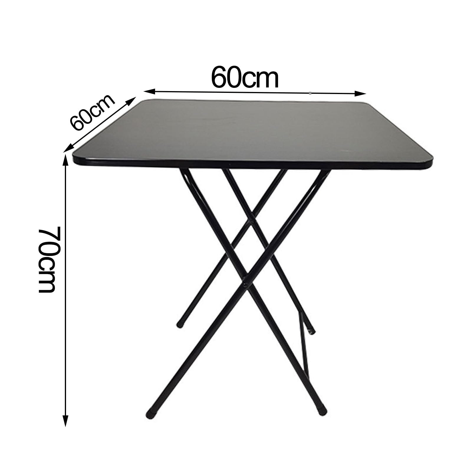 HEVIRGO Foldable Square Table Dinner Table Office Table Portable Square Table with Foldable Legs Indoor/Outdoor, 4 People Commercial/Household(Shipped from The United States) Black