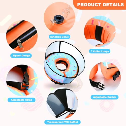 TMEOIIPY Inflatable Dog Cones for Large Dogs XL, Soft Dog Cone Collar Alternative After Surgery, Adjustable Dog Donut Cone Protective Elizabethan Collar Pet Collar to Stop Licking - XL