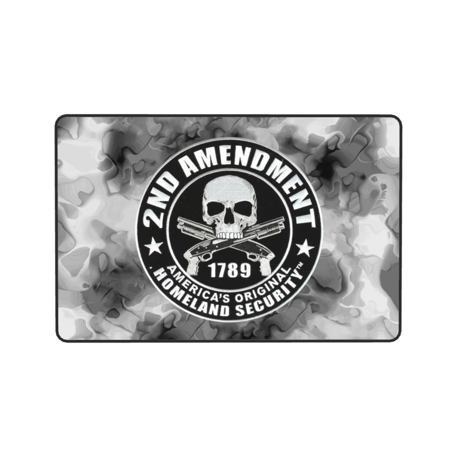 2nd Amendment Skull Area Rug Living Room Bedroom Kitchen Sofa Bedside Carpet Floor Mats 36"X24"