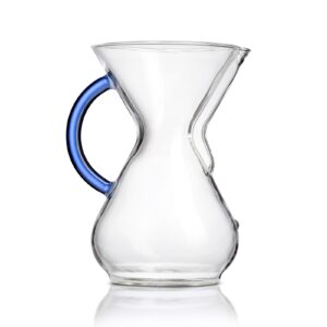 chemex pour-over glass coffeemaker - colored glass handle series - 6-cup sapphire - exclusive packaging