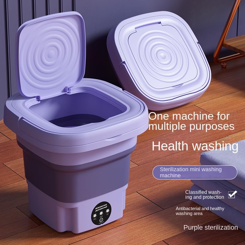 Mini Folding Washing Machine, 8L large-Portable Capacity Dryer. The Deep Cleaning of underwear, Baby Clothes and other small clothes is suitable for travel and dormitory (Touch Screen Control)