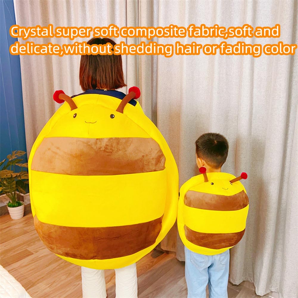 Gujuja Wearable Bee Shell Pillows Giant Bee Shell Plush Toy Bee Stuffed Animal Plush Pillow for Adult Kids Birthday Gift (Large)