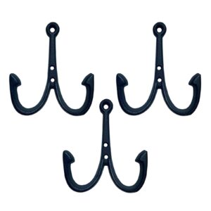 homehand nautical anchor cast iron black wall hook coat hooks bathroom towel keys hooks screws included (3 pcs)