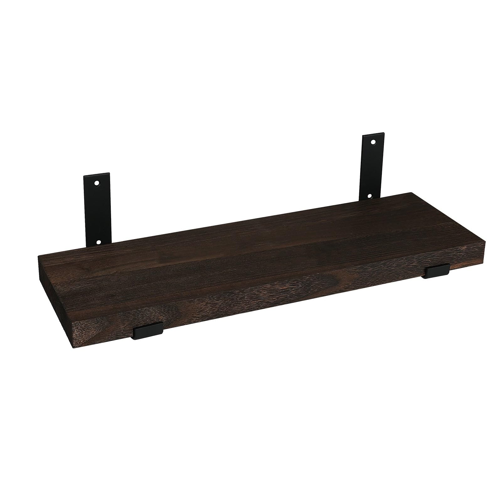 CONSDAN StoneCreek Floating Shelves, Solid Paulownia Wood, Burnt Wood Light Weight, Wall Shelves for Bedroom, Bathroom, Living Room, Kitchen, 24x7.5x1.5 in