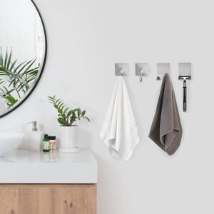 self adhesive hooks for hanging - Razor hooks adhesive,towel hooks bathroom,shower hooks,hat hooks,Sticky Hooks Extra Strong,Heavy Duty Stick On Hooks,Wall Hanging Hooks for Coat Robe,Silver 6 pack