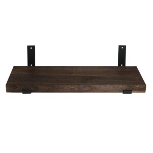 CONSDAN StoneCreek Floating Shelves, Solid Paulownia Wood, Burnt Wood Light Weight, Wall Shelves for Bedroom, Bathroom, Living Room, Kitchen, 24x7.5x1.5 in