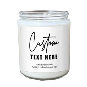 candle maker dude personalized gifts custom candle - 40+ scents, perfect for birthday, christmas, valentine’s day, funny gag gifts, unique gifts for women and men (white label)