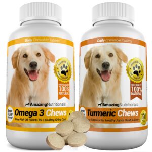 amazing turmeric for dogs and omega 3 fish oil for dogs bundle