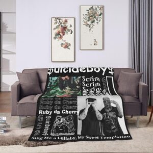 Suicide Hip Hop Music Boys Blanket, Ultra-Soft Micro Fleece Cover Blanket for Couch Sofa Bed, Warm Soft Throw Blanket, Graphic Bed Blanket for All Season