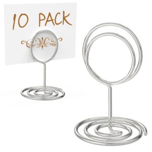 10 Pack Table Number Holders for Wedding - Silver Place Card Holder - Table Sign Holders - Picture - Photo Holders for Tables - Mini Table Number Stands Silver - Small Table Number Holders Clip Stand