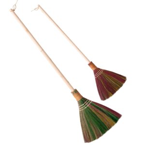 tts for home - vietnamese colorful straw soft broom, asian natural whisk broom sweeping grass, straw soft broom for cleaning, decorations item indoor outdoor with 39.37 inch lengh