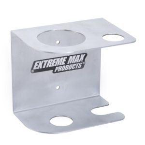 extreme max 5001.6311 wall-mounted aluminum drum pump holder for enclosed race trailer, shop, garage, storage - silver