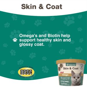 NaturVet – Skin & Coat Plus Omegas for Cats – 60 Soft Chews | Supports Healthy Skin & Glossy Coat | & VitaPet Senior Daily Vitamins for Cats, Formulated to Provide Essential Minerals, 90 g, 60 Count