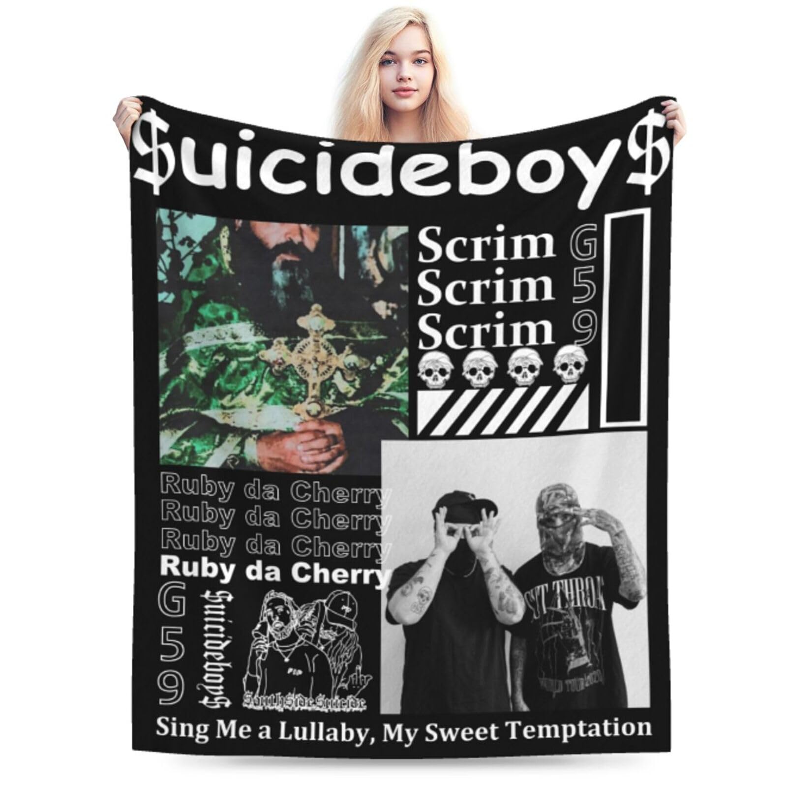 Suicide Hip Hop Music Boys Blanket, Ultra-Soft Micro Fleece Cover Blanket for Couch Sofa Bed, Warm Soft Throw Blanket, Graphic Bed Blanket for All Season