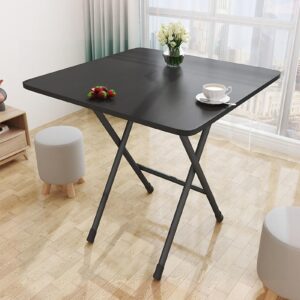 hevirgo foldable square table dinner table office table portable square table with foldable legs indoor/outdoor, 4 people commercial/household(shipped from the united states) black