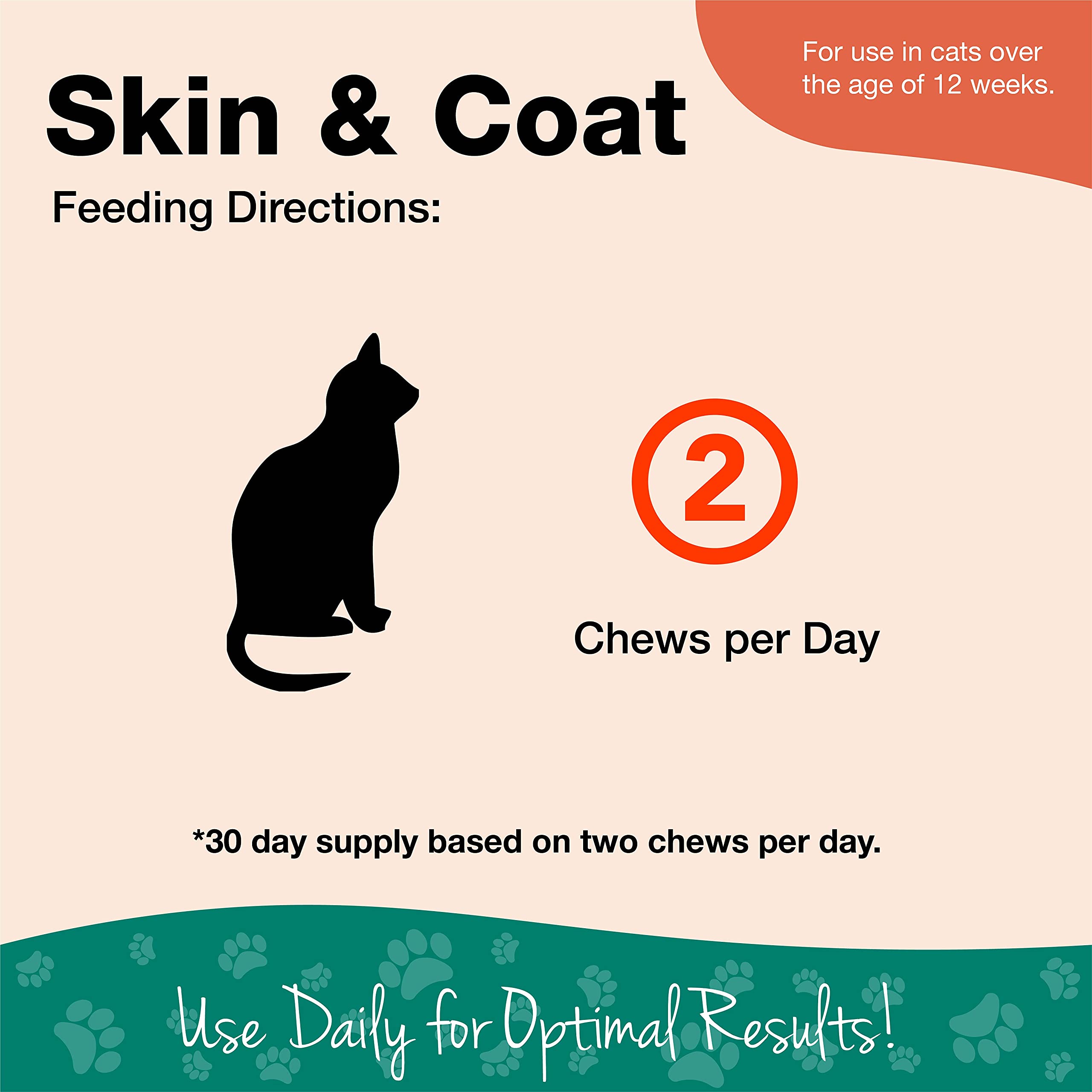 NaturVet – Skin & Coat Plus Omegas for Cats – 60 Soft Chews | Supports Healthy Skin & Glossy Coat | & VitaPet Senior Daily Vitamins for Cats, Formulated to Provide Essential Minerals, 90 g, 60 Count