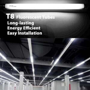 F15T8/DL 18 Inches T8 15 Watt Fluorescent Tube Compatible for Sylvania GE Eiko F15/T8/D Daylight 6500K G13 Bi-Pin Base 6 Count