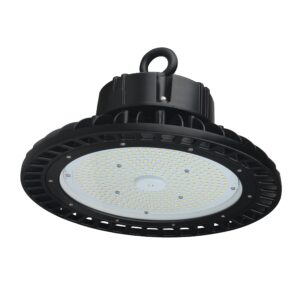 240w ufo led high bay light for warehouses, gyms, c-stores, 27000 lumens, 5700k, black, ul dlc listed