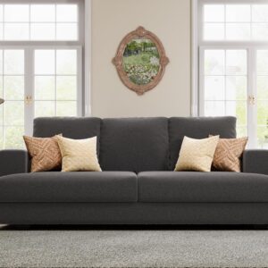 VanAcc Sofa, 3 Seater Comfy Couch Sofa- Extra Deep Seated Oversized Sofa, 97" Contemporary Couches for Living Room, Bedroom and Office (Grey,Bouclé)