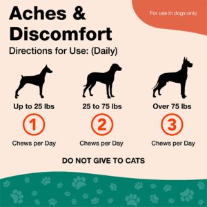 NaturVet Aches & Discomfort Dog Supplement Plus Glucosamine – Supports Canine Joint Health – Helps Relieves Exercise Aches – 30 Soft Chews & Senior Wellness Aches & Discomfort for Dogs – 60 Chewables