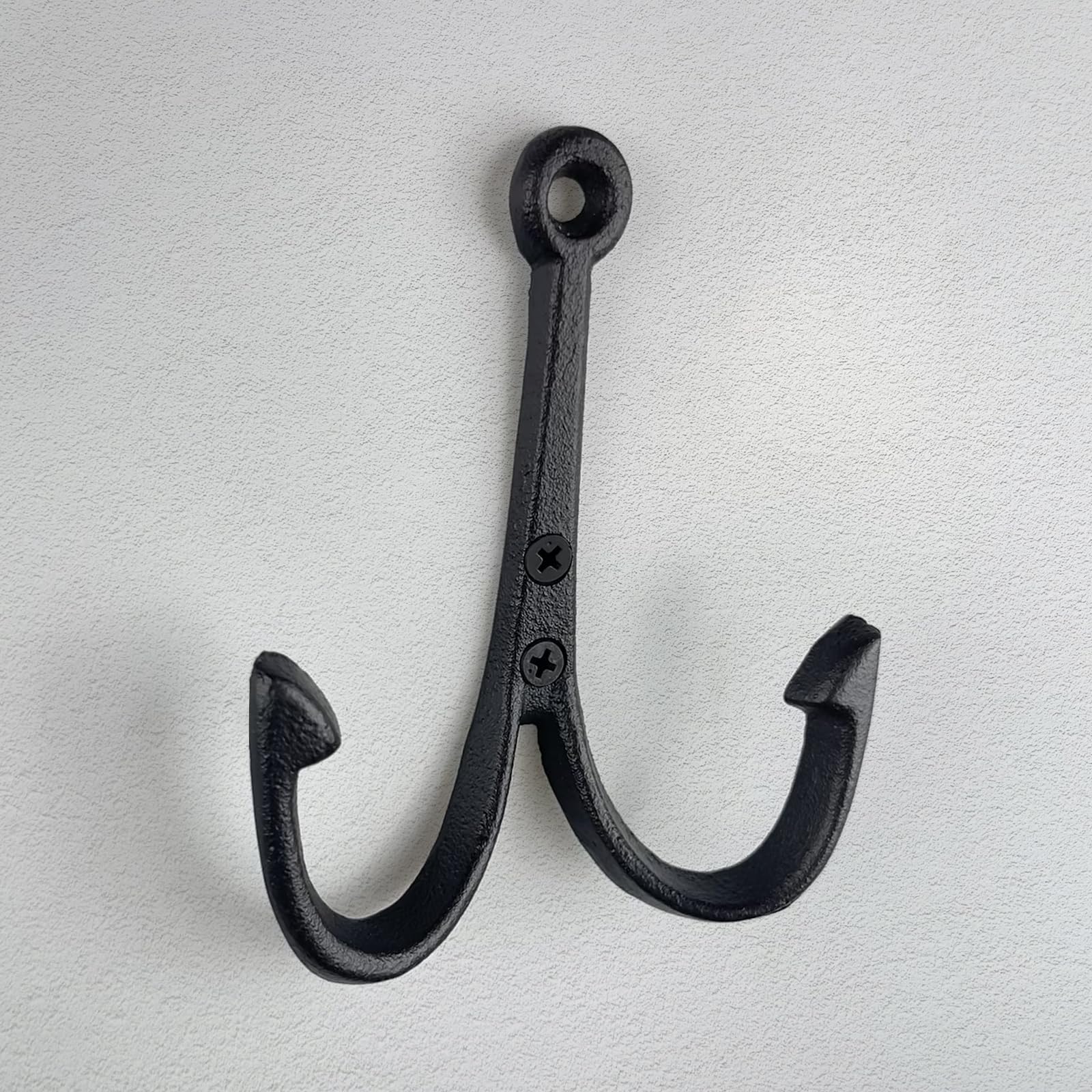 HomeHand Nautical Anchor Cast Iron Black Wall Hook Coat Hooks Bathroom Towel Keys Hooks Screws Included (3 PCS)