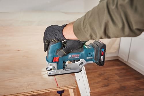 BOSCH GST18V-60BCN 18V Brushless Connected Barrel-Grip Jig Saw, 3,800 SPM, LED Light, Tool-free Blade Change (Bare Tool)