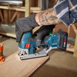 BOSCH GST18V-60BCN 18V Brushless Connected Barrel-Grip Jig Saw, 3,800 SPM, LED Light, Tool-free Blade Change (Bare Tool)