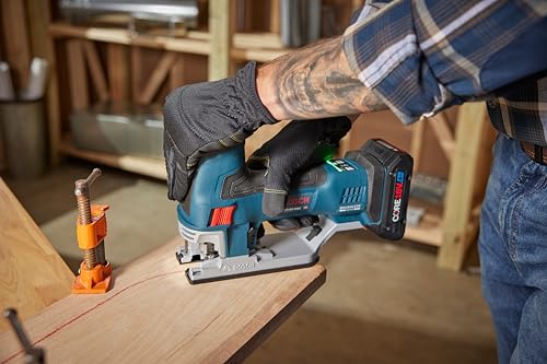 BOSCH GST18V-60BCN 18V Brushless Connected Barrel-Grip Jig Saw, 3,800 SPM, LED Light, Tool-free Blade Change (Bare Tool)