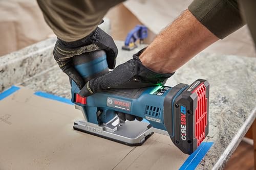 BOSCH GST18V-60BCN 18V Brushless Connected Barrel-Grip Jig Saw, 3,800 SPM, LED Light, Tool-free Blade Change (Bare Tool)