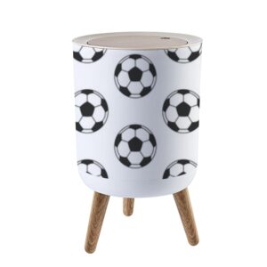 lgcznwdfhtz small trash can with lid for bathroom kitchen office diaper soccer football seamless pattern texture bedroom garbage trash bin dog proof waste basket cute decorative