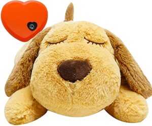 honourhope dog heartbeat toy for anxiety relief, dog soft plush toy pet calming puppy behavioral training aid toy pet companion pillow for puppy dog cat kitty pets - bear box