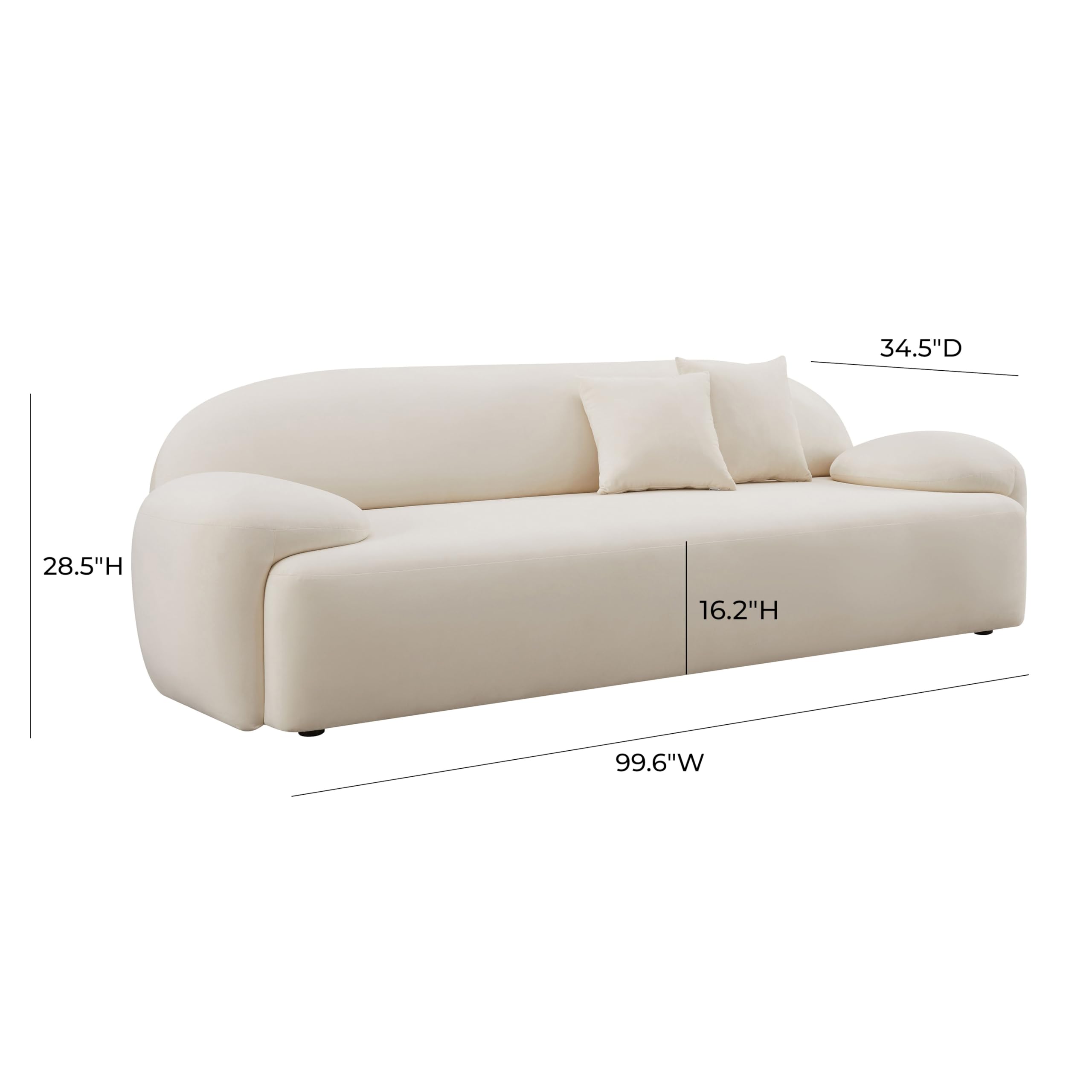 Tov Furniture Allegra Cream Velvet Sofa