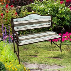 45 Inch Patio Bench, Garden Bench, Porch Bench, Cast Iron Love Seat