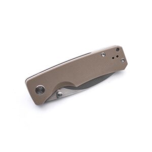 Miguron Knives M Pelora Folding Knife 3.25" 14C28N Satin Blade Tan G10 Handle Pocket Knife MGR-804TN