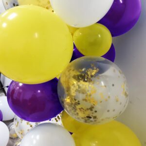 Graduation Party Decorations Purple Yellow 2024/Purple Yellow Balloons Purple Graduation Decorations 2024 NYU/Mardi Gras Party/Purple Yellow Gold Birthday Party Decoration Balloons of 40pcs