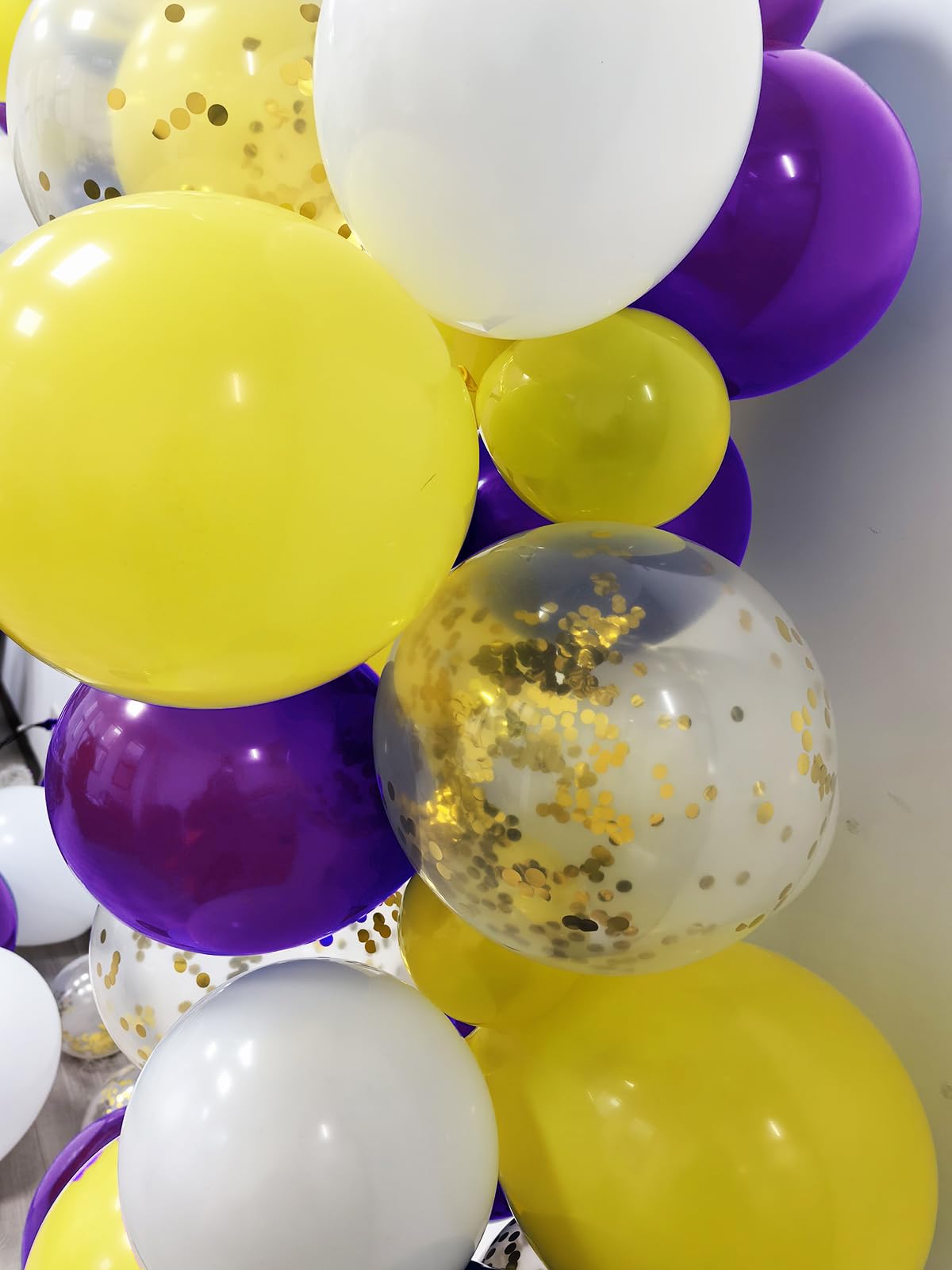 Graduation Party Decorations Purple Yellow 2024/Purple Yellow Balloons Purple Graduation Decorations 2024 NYU/Mardi Gras Party/Purple Yellow Gold Birthday Party Decoration Balloons of 40pcs