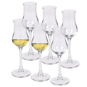 secen london set of 6, 3.2 oz, crystal glass stemware collection fruit brandy/grappa cocktail spirits glass, dinner drinks, italian tulip shape, tasting glasses, perfect for nosing and sipping