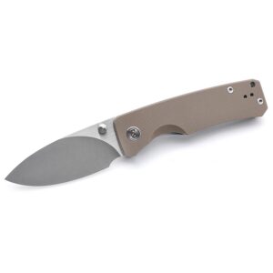 miguron knives m pelora folding knife 3.25" 14c28n satin blade tan g10 handle pocket knife mgr-804tn