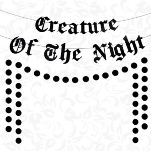 laventy creature of the night banner garland goth banner gothic garland horror movie night decoration goth bedroom decoration birthday wedding bridal shower banner