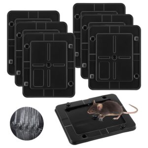 qualirey 6 pack mouse and insect glue traps, strong sticky pre baited trays with non toxic glue for mice, small rats, flies, cockroaches and other bugs, ready to use indoor, safe to children