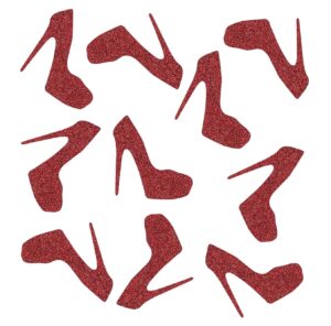 100 counts high heel glitter paper confetti for bachelorette party decorations wedding bridal shower table decorating scatters - red