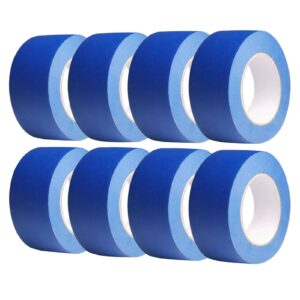 jayjayup painters tape 2 inch wide, 8 pack blue masking tape for general purpose use, 2 inches x 55 yards x 8 rolls, 440 yards in total