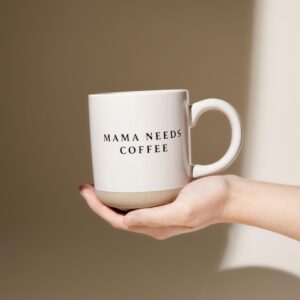 Sweet Water Decor Mama Needs Coffee 14oz. Mug | Stoneware Coffee Mug | Microwave & Dishwasher Safe | Mother's Day Gifts | Gifts for Mom